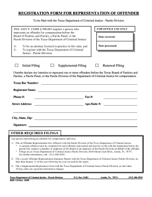 Fillable Online tdcj state tx Attorney Registration.doc - tdcj state tx ...