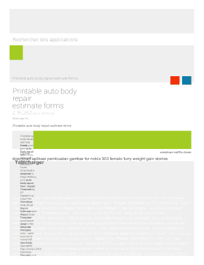 Fillable Online Printable auto body repair estimate forms Fax Email ...