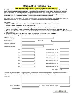 Fillable Online ecu Request to Reduce Pay - ecu Fax Email Print - pdfFiller