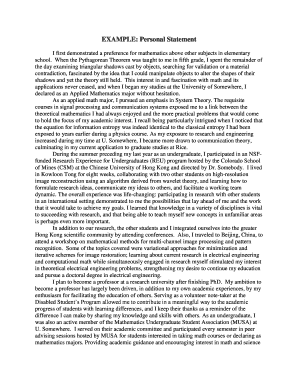 Fillable Online EXAMPLE: Personal Statement Fax Email Print - pdfFiller
