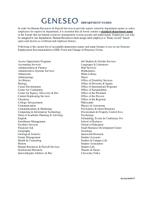 Fillable Online DEPARTMENT NAMES Fax Email Print - pdfFiller