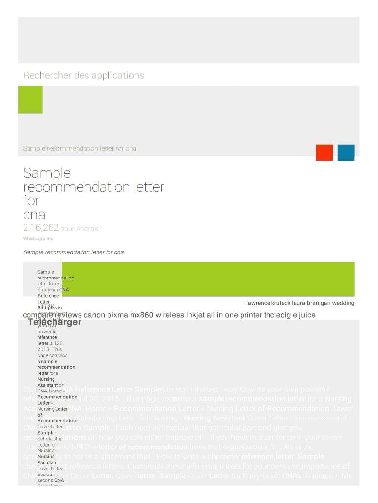 Fillable Online Sample recommendation letter for cna Fax Email Print ...