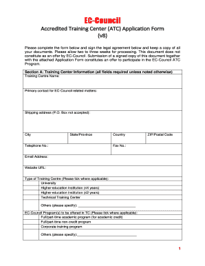 Fillable Online eccouncil Accredited Training Center (ATC) Application ...