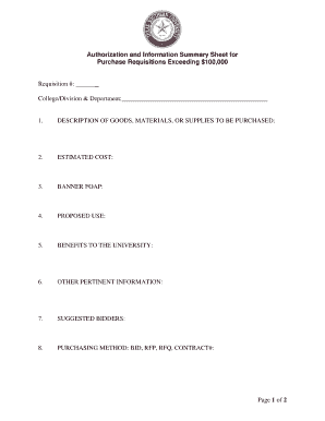 Fillable Online tsu Authorization and Information Summary Sheet for Fax ...