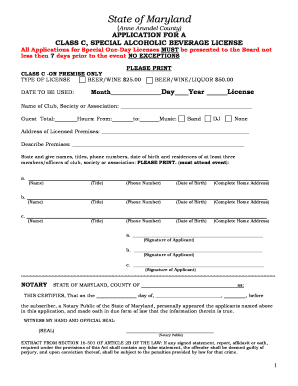 Fillable Online villagecommons ONE DAY LICENSE APPLICATION first page ...