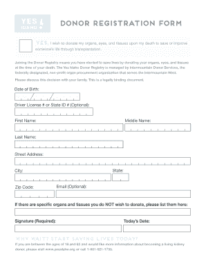 Fillable Online yesidaho donor registration form idaho - yesidaho Fax ...