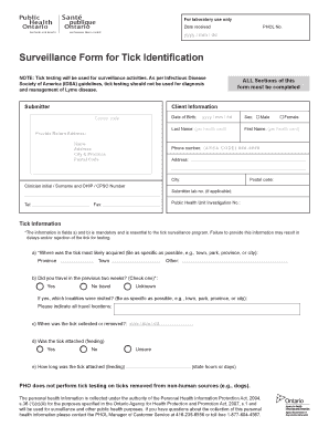 Fillable Online Surveillance Form for Tick Identification - Public ...