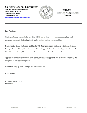 Fillable Online CCU-Employee-Application - Calvary Chapel University ...