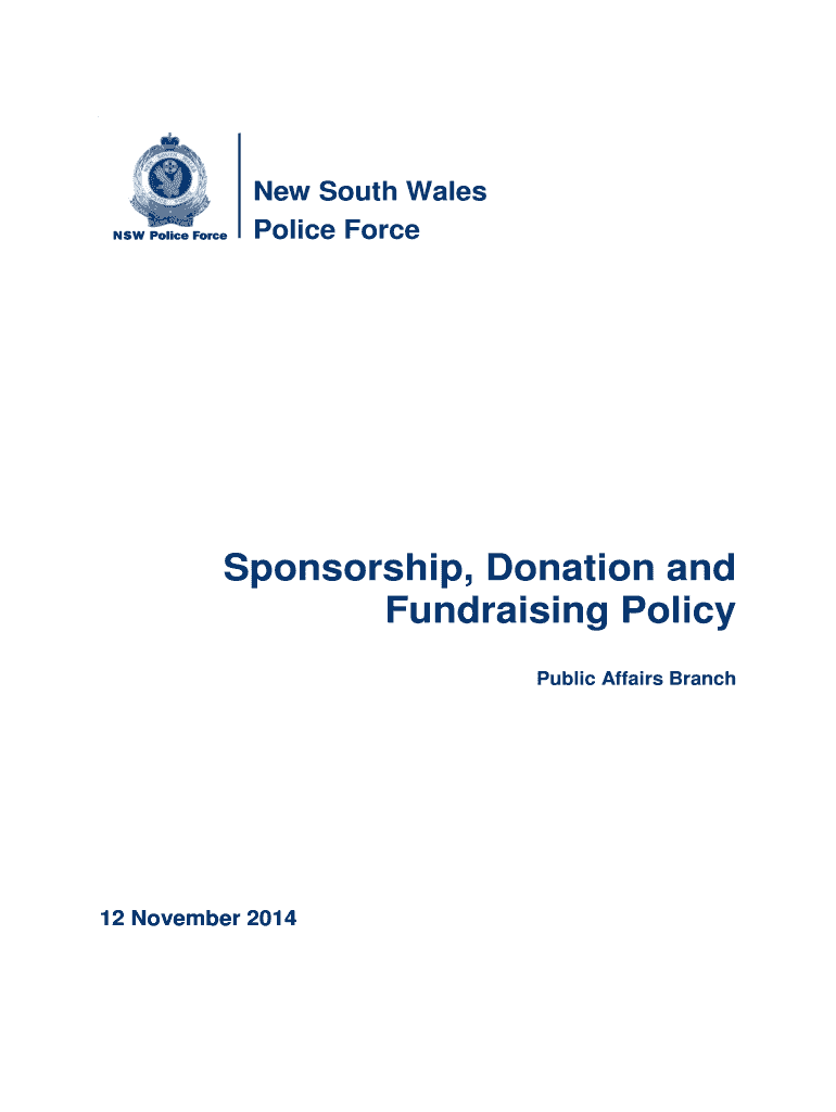 Fillable Online uat police nsw gov Sponsorship, Donation and ...