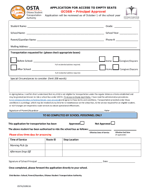 Fillable Online OCDSB Principal Approval TO BE COMPLETED BY SCHOOL ... Fax Email Print - pdfFiller