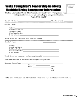 Fillable Online wcpss First letter of - wcpss Fax Email Print - pdfFiller