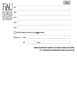 Fillable Online fau envelope.docx Fax Email Print - pdfFiller