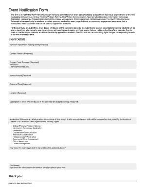 Fillable Online Event Notification Form. Student Organizations at A&M ...