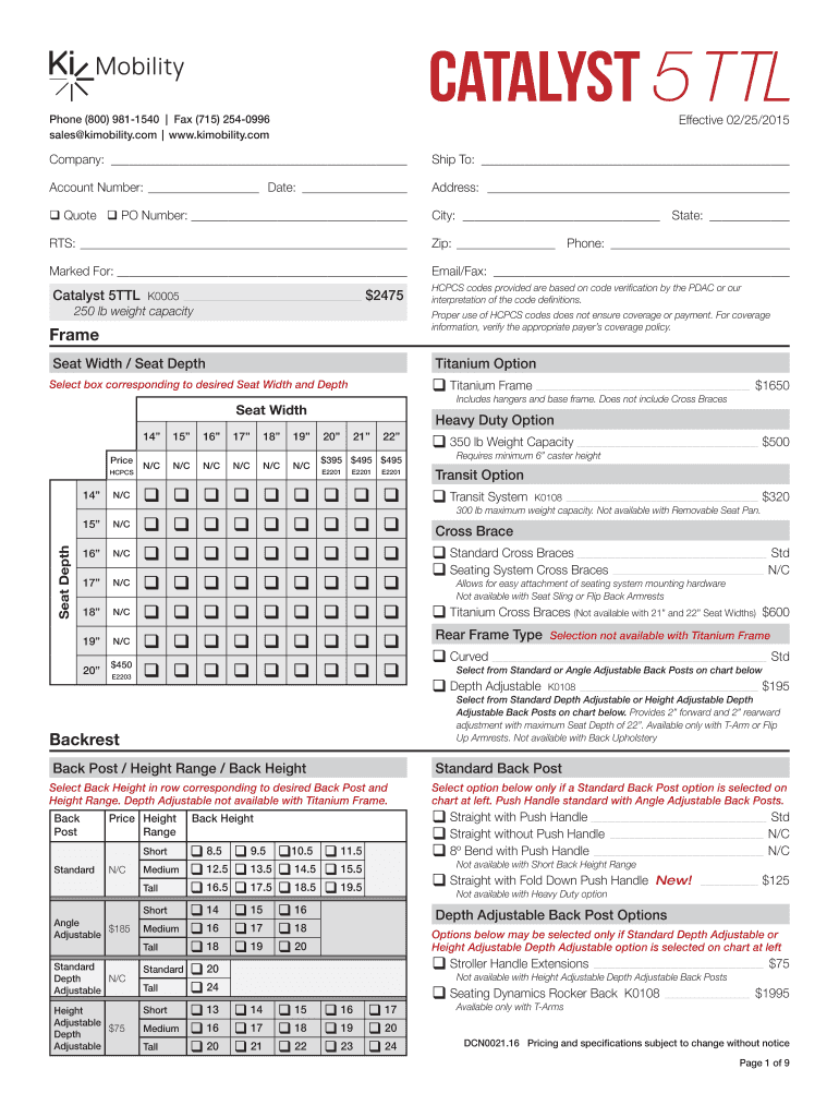 Fillable Online Order Form 02.25.15 DCN0021.16 Catalyst 5TTL - Ki ...