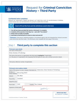 Fillable Online Ministry of Justice third party request for criminal ...