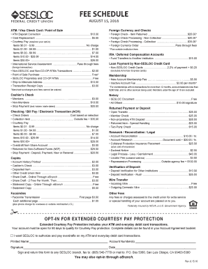 Fillable Online sesloc ATM / Visa Check Card / Point of Sale - sesloc ...