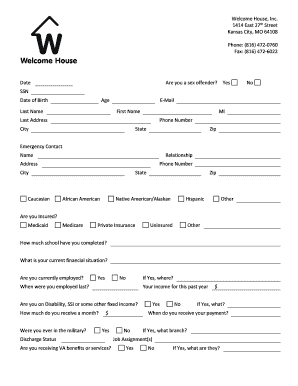 Fillable Online welcomehousekc Welcome House, Inc Fax Email Print ...