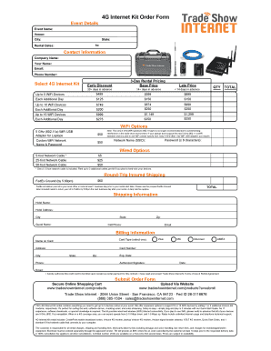 Fillable Online 4G Internet Kit Order Form Fax Email Print - pdfFiller
