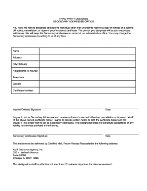 Fillable Online Third Party Designee Form Fax Email Print - pdfFiller