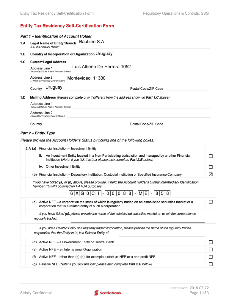 Fillable Online Entity Tax Residency Self Certification Form Bautzen fillable-online-entity-tax-residency-self-certification-form-bautzen