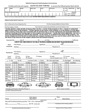 Fillable Online HS-Impound-Form1011 draft 4 Fax Email Print - pdfFiller