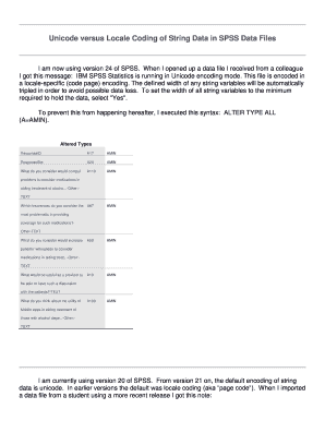 Fillable Online core ecu Unicode versus Locale Coding of String Data in SPSS Data Files Fax ...