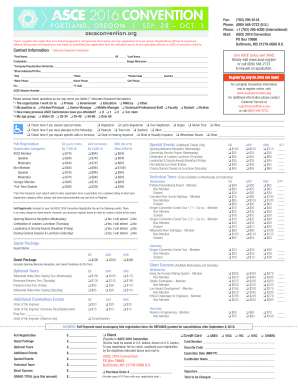Fillable Online asceconvention form - ASCE 2016 Fax Email Print - pdfFiller