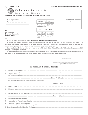 Fillable Online FORM BPED.. FORM BPED. Fax Email Print - pdfFiller