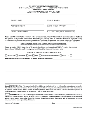 Fillable Online Architectural Control Committee ARCHITECTURAL... Fax ...