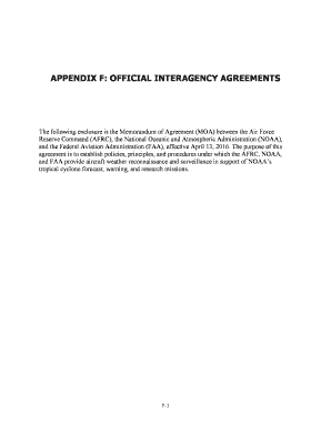 Fillable Online ofcm APPENDIX F: OFFICIAL INTERAGENCY AGREEMENTS Fax ...