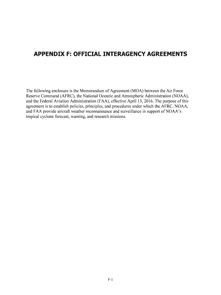 Fillable Online ofcm APPENDIX F: OFFICIAL INTERAGENCY AGREEMENTS Fax Email Print - pdfFiller