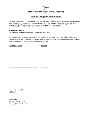 Fillable Online Redress Request Notification Fax Email Print - pdfFiller