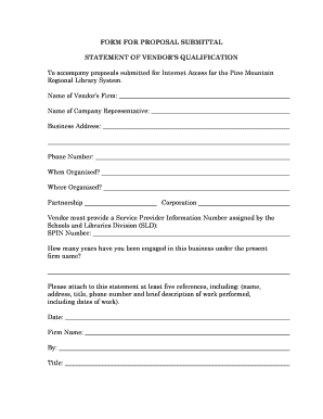 Fillable Online pinemtnlibrary FORM FOR PROPOSAL SUBMITTAL ...