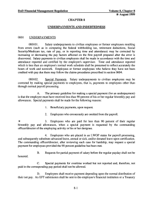 Fillable Online comptroller defense UNDERPAYMENTS AND INDEBTEDNESS Fax ...