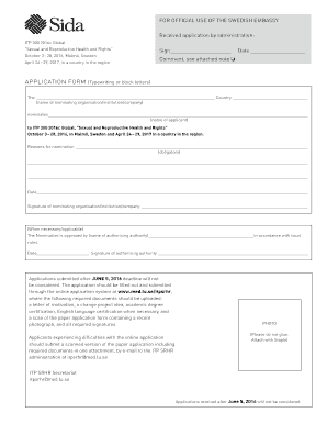 Fillable Online APPLICATION FORM - med.lu.se Fax Email Print - pdfFiller
