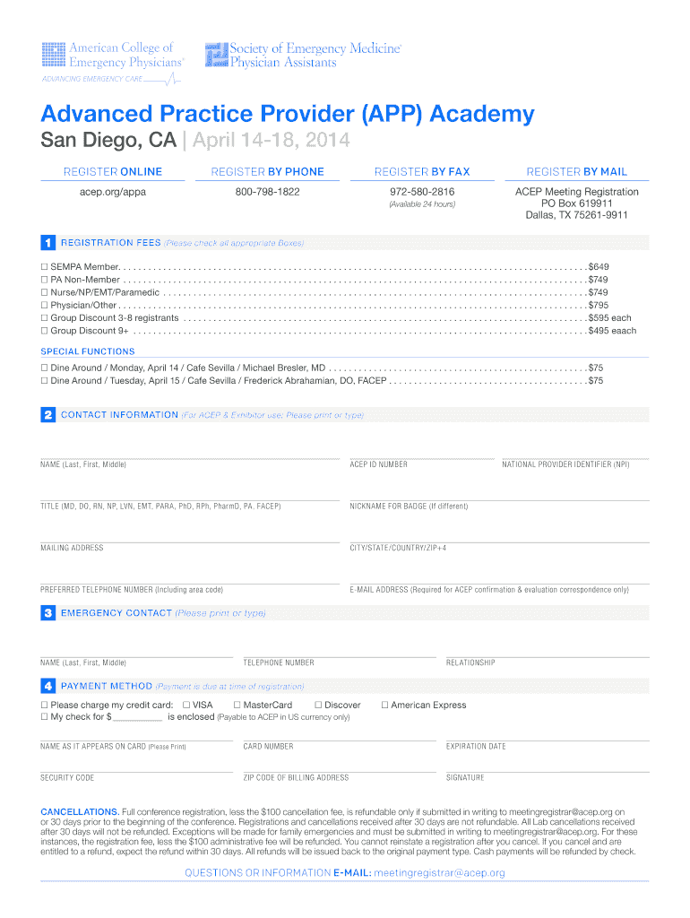 Fillable Online acep 14-APP Academy-Registration Form.indd - American ...