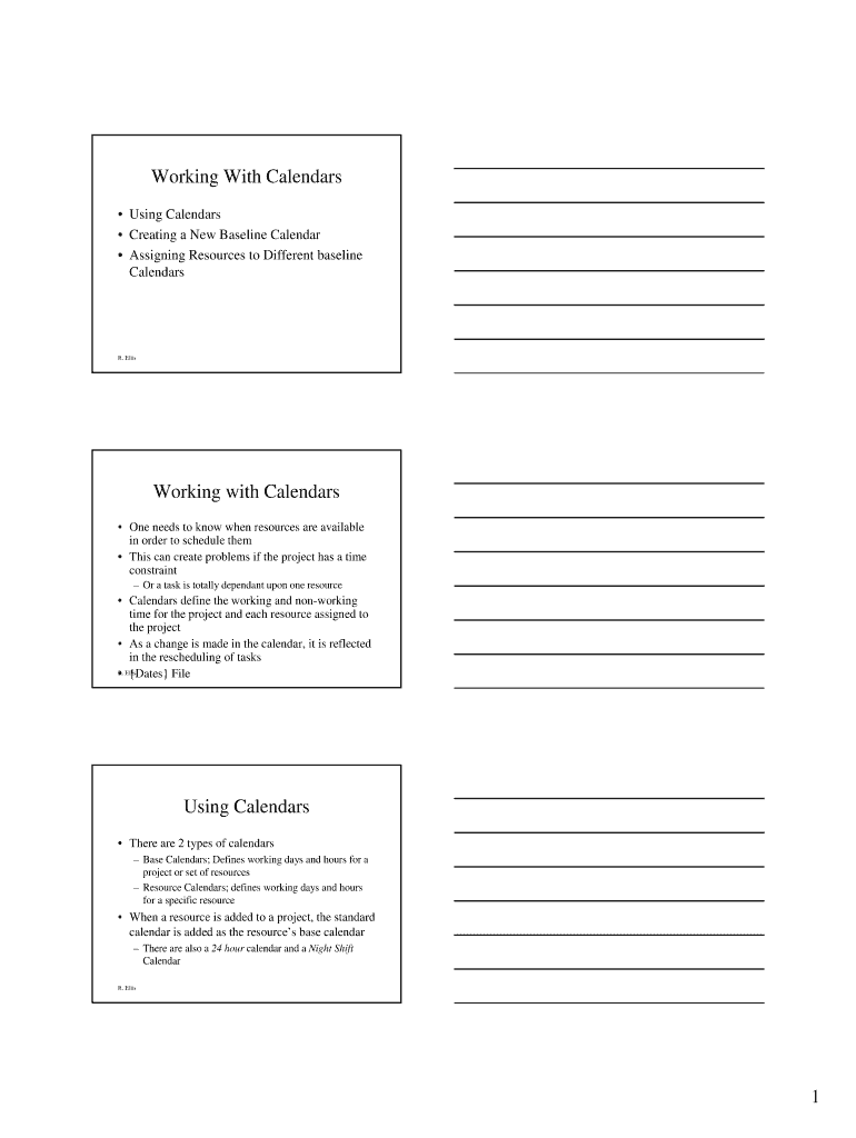 Fillable Online Working With Calendars Fax Email Print - pdfFiller