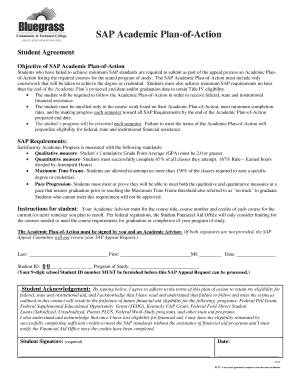Fillable Online district bluegrass kctcs SAP Academic Plan-of-Action - district bluegrass kctcs ...