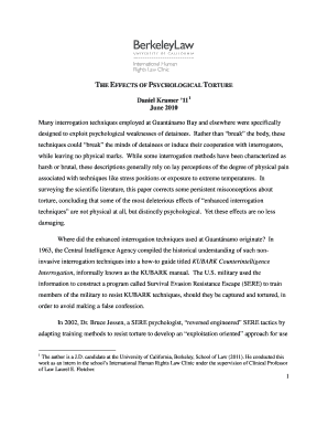 Fillable Online law berkeley THE EFFECTS OF PSYCHOLOGICAL TORTURE Fax ...