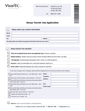 Fillable Online kenya visahq co Kenya Visa Application for Citizens of Bangladesh Fax Email ...