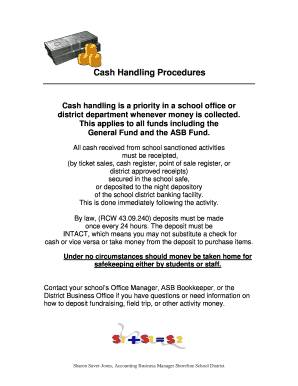 Fillable Online Cash handling is a priority in a school office or Fax ...
