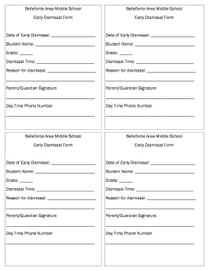 Early Dismissal From School At Bellefonte Area High School - Fill ...