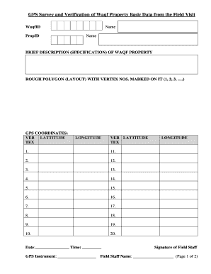 Fillable Online waqf gov GPS Survey Form v1.0 - waqf gov Fax Email ...