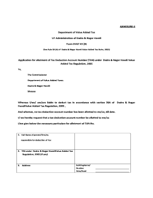 Fillable Online tax deduction account number tan form Fax Email Print ...