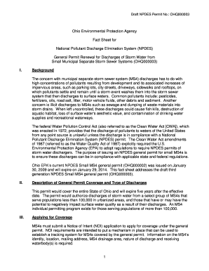 Fillable Online epa state oh General Permit Renewal for Discharges of Storm Water from Fax Email ...