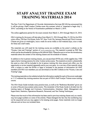 Fillable Online STAFF ANALYST TRAINEE EXAM Fax Email Print - pdfFiller