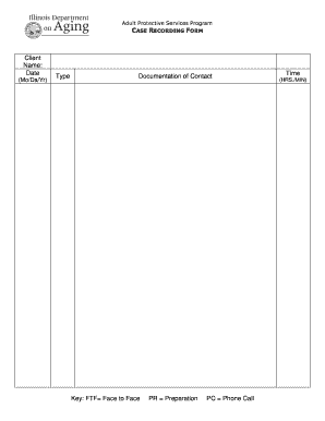 Fillable Online Case Recording Form Fax Email Print - pdfFiller