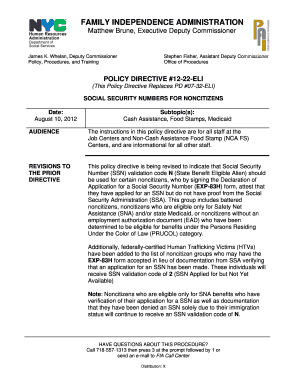 Fillable Online onlineresources wnylc POLICY DIRECTIVE #12-22-ELI Fax ...