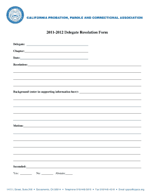 Fillable Online 2011-2012 Delegate Resolution Form Fax Email Print ...