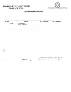 Fillable Online OKLAHOMA CITY COMMUNITY COLLEGE FINANCIAL AID OFFICE ...